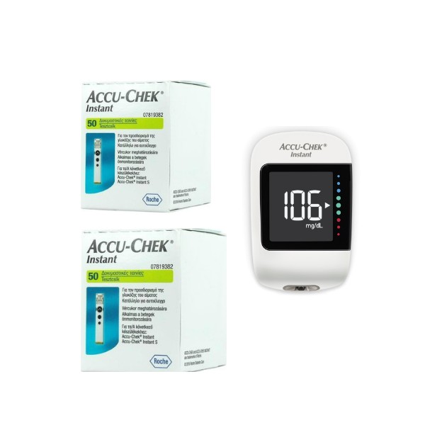 Accu-Chek Instant X 50 Ταινίες X 2 Τμχ + Δώρο Μετρητής