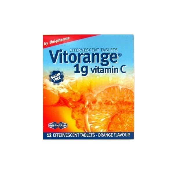 Uni-Pharma Vitorange 1 G Vitamin C X 12 Effervescent Tabs